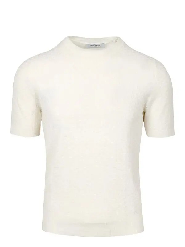 GRAN SASSO Linen & Cotton Blend Knit Sweater - White