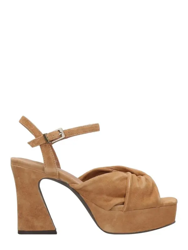Ash Suede Braided Ankle Strap Platform Sandals - Mocha