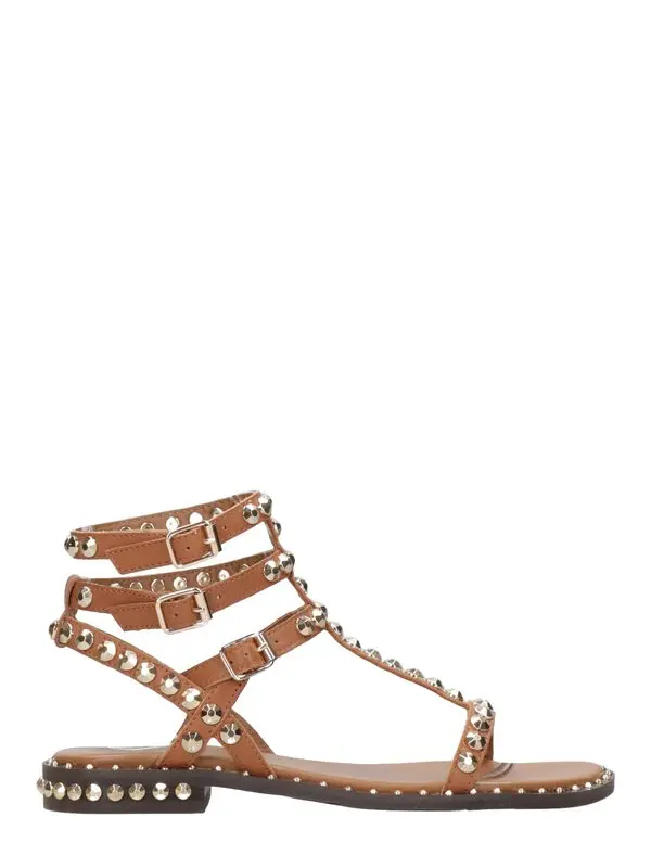 Ash Studded Leather Gladiator Sandals - Cinnamon