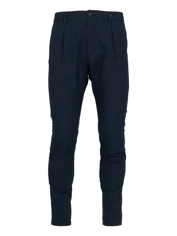 CRUNA Tapered Fit Cotton Blend Trousers - Blue