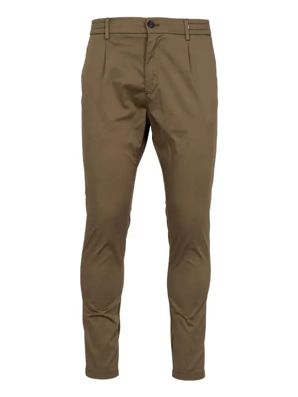 CRUNA Tapered Fit Cotton Blend Trousers - Olive
