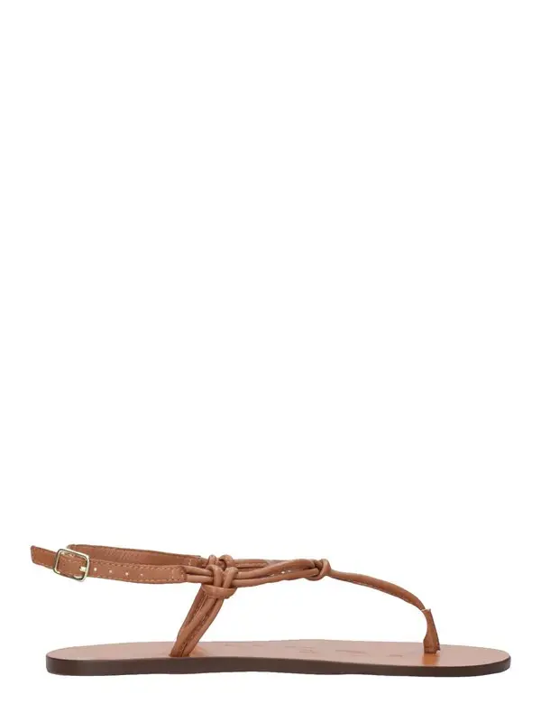 Manebí Leather Knot Detail Sandals - Tan