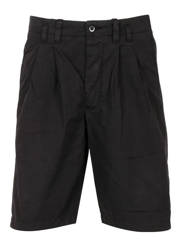 C.P. COMPANY Cotton Pleated Shorts - Nero