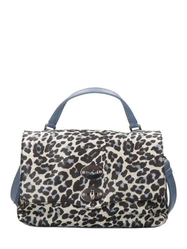 ZANELLATO Technical Fabric Satchel Bag With Animal Pattern - Leopardo+turchese