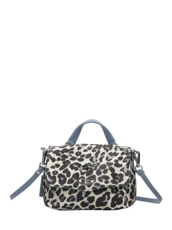 ZANELLATO Technical Fabric And Calfskin Leather Shoulder Bag - Leopardo+turchese