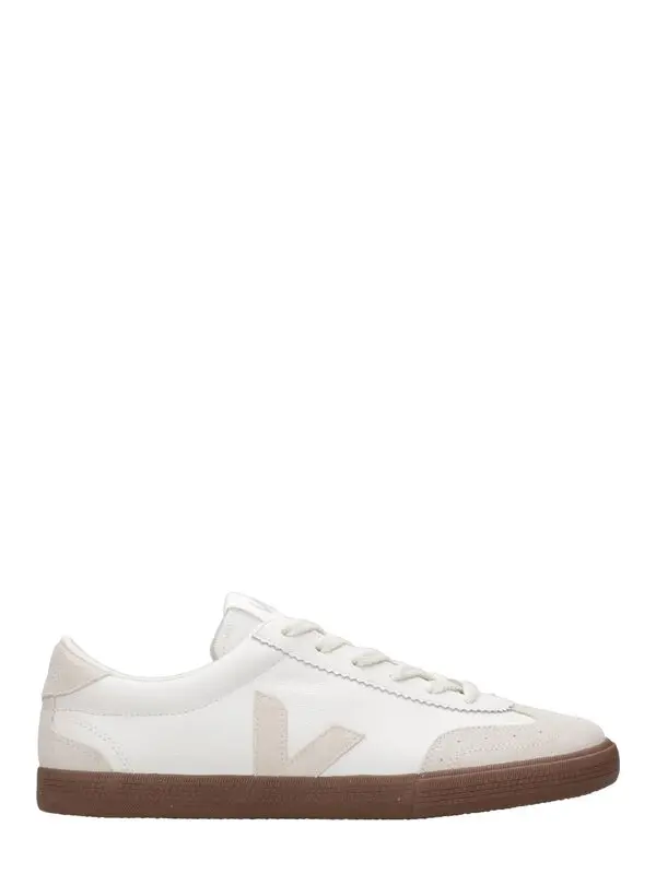 VEJA Leather And Suede Sneakers With Organic Cotton Laces - Bianco+naturale