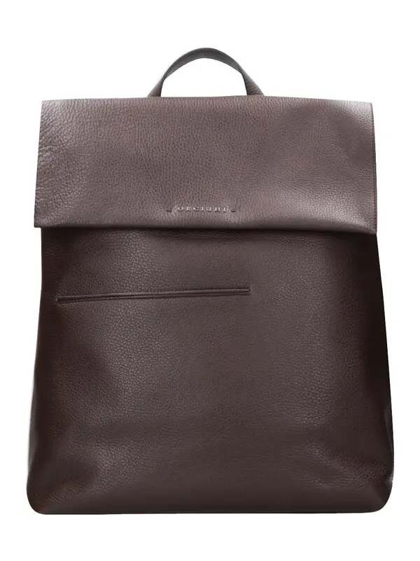 ORTIGNI Hammered Leather Backpack - Ebano