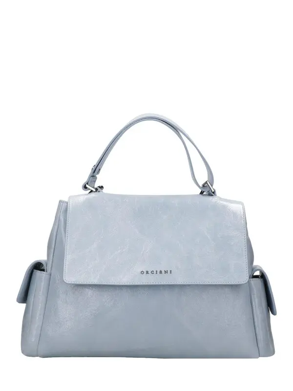 ORTIGNI Hammered Leather Bag - Cielo