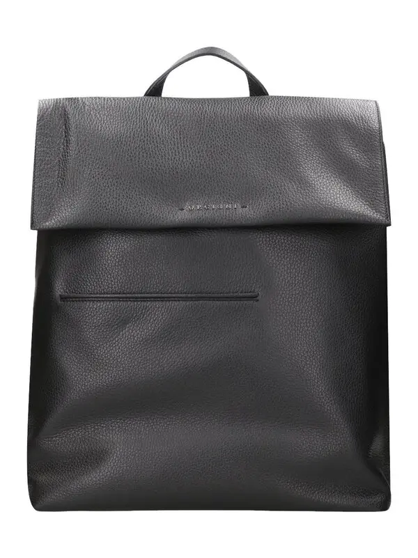 ORTIGNI Hammered Leather Backpack - Nero