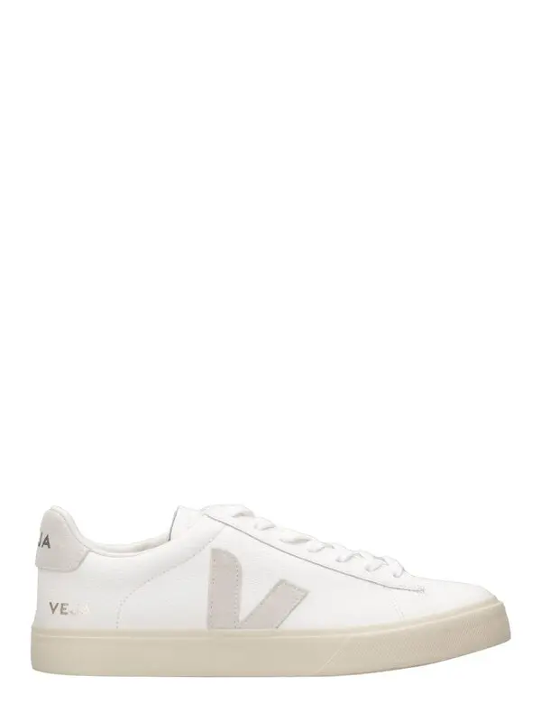 VEJA Leather Sneakers With Suede Inserts And Logo Detailing - Bianco+naturale