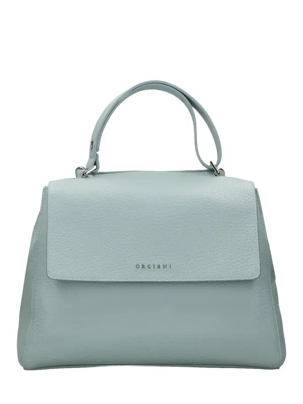 ORTIGNI Grained Leather Handheld/shoulder Bag - Verde Acqua