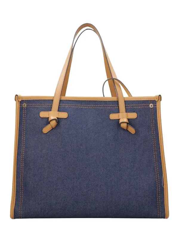 MARCELLA Tote Bag - Denim+leather