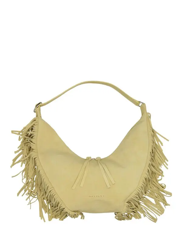 ORTIGNI Suede Fringe Hobo Bag - Giada