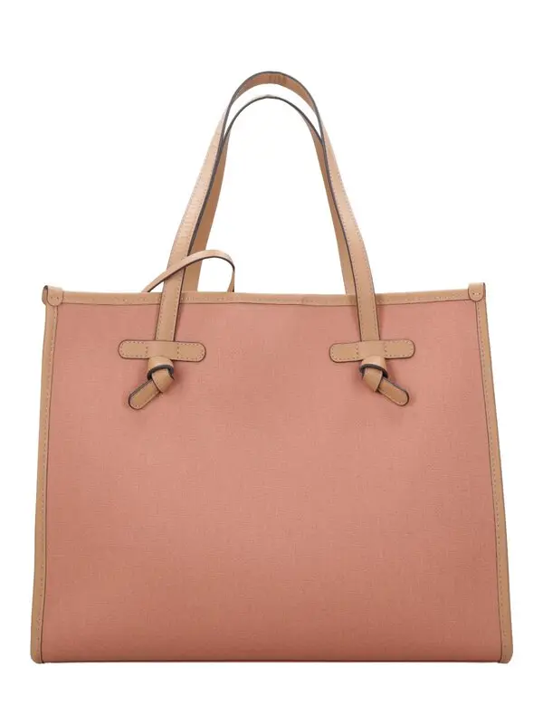 MARCELLA Canvas And Leather Tote - Cipria+panna