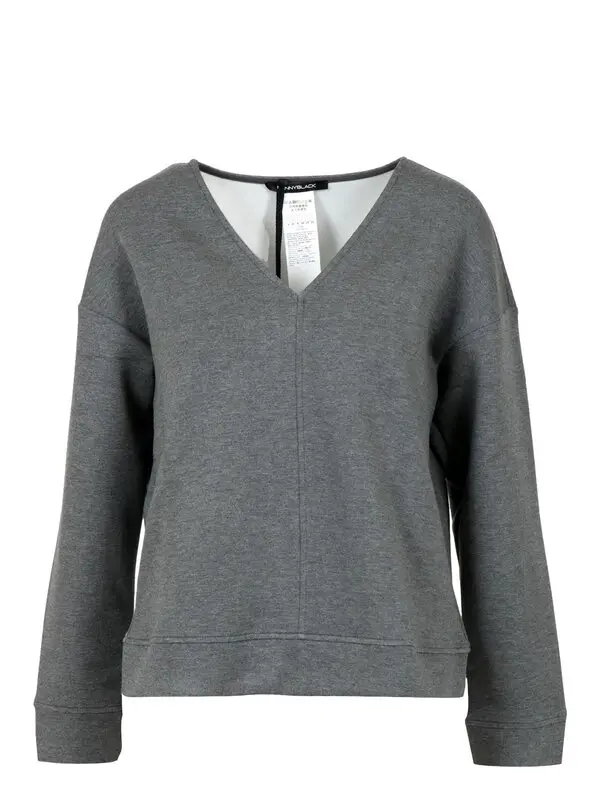 PENNY BLACK V-neck Drop Shoulder Sweatshirt - Grey