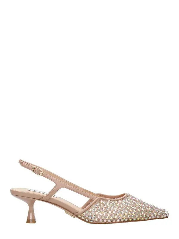 Steve Madden Embellished Pointed Toe Slingback Heels - Pietra