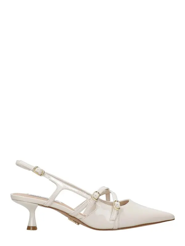 Steve Madden Patent Faux Leather Slingback Heels With Buckled Straps - Perla