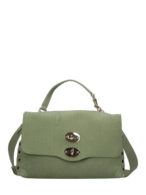 ZANELLATO Leather Satchel Bag With Python Motif - Salvia