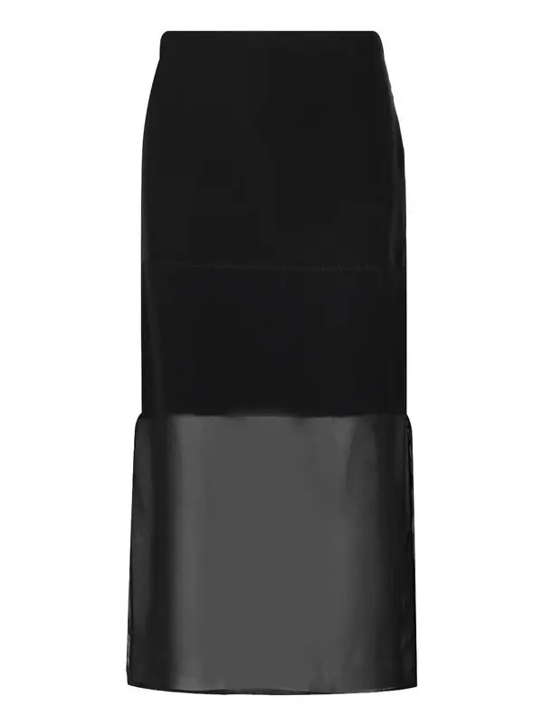 Sportmax Cotton And Voile Skirt - Nero
