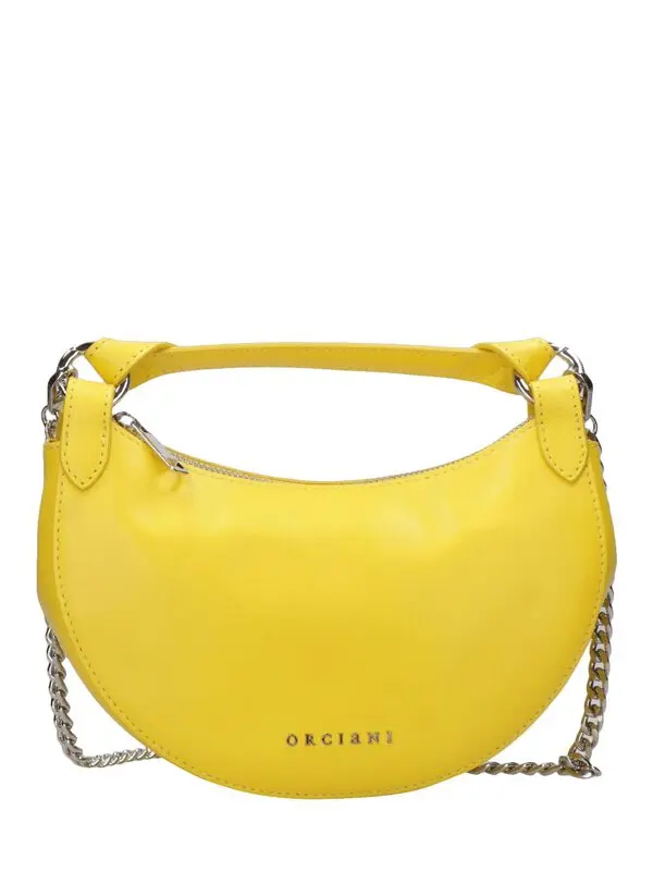 ORTIGNI Crescent Shoulder Bag With Chain Strap - Yellow