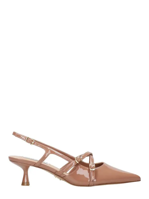 Steve Madden Slingback Heels With Gold Buckles - Taupe