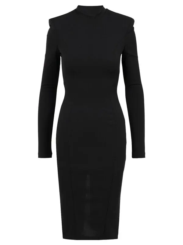 ANIYE BY Midi Dress With High Collar And Long Sleeves - Nero