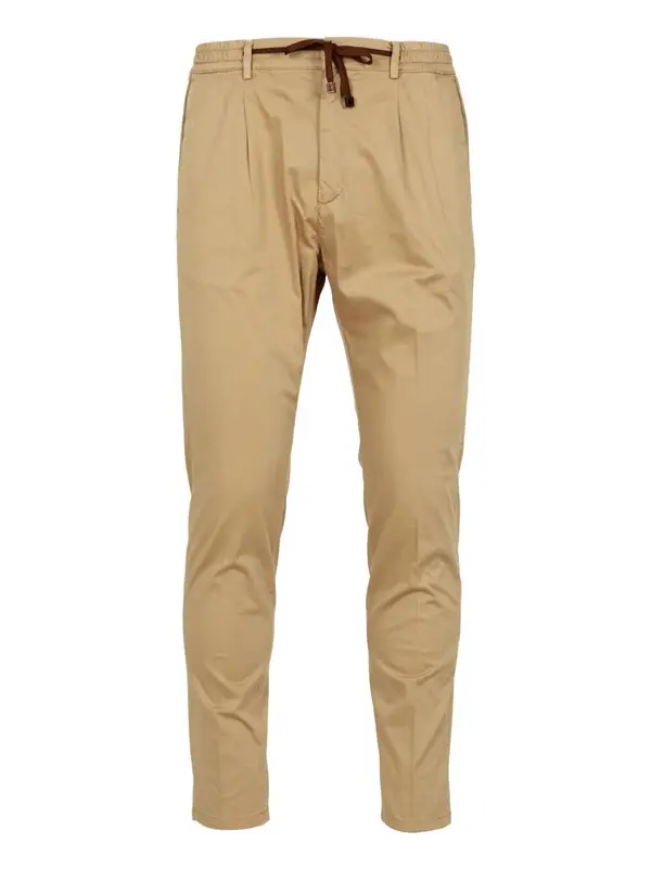 CRUNA Cotton Drawstring Trousers - Brown