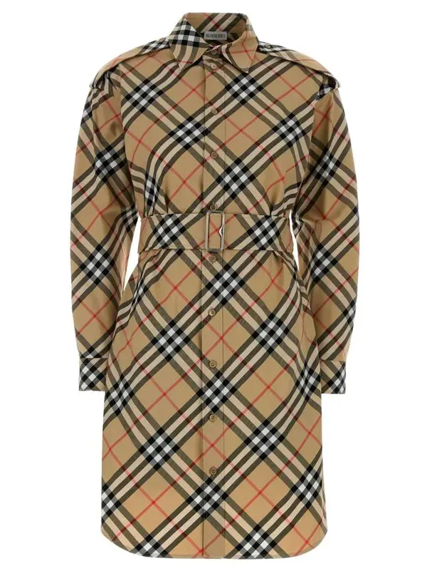 Burberry Embroidered Cotton Shirt Dress - Printed