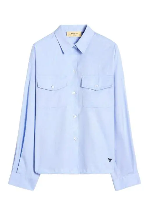 Max Mara Shirt With Two Pockets - Clear Blue