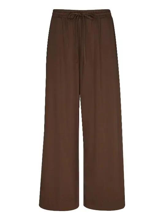 Max Mara Wide Leg Trousers With Drawstring Waist - Cioccolato