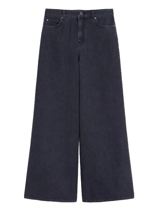 Max Mara Wide-leg Denim Trousers - Black