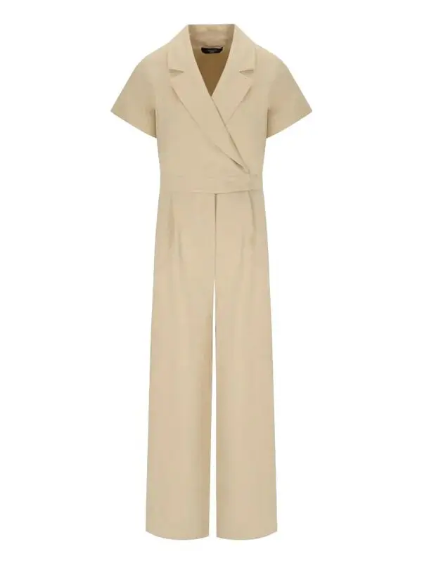 Max Mara Wkdoblato" Belted Blazer Jumpsuit - Beige