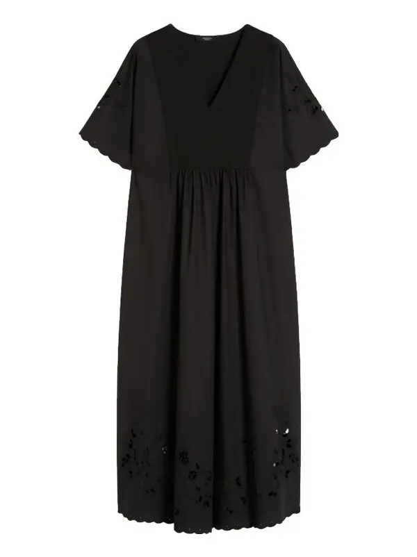 Max Mara Embroidered Midi Dress - Black