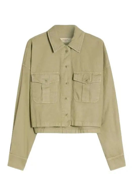 Max Mara Cropped Button-up Shirt With Pockets - Green