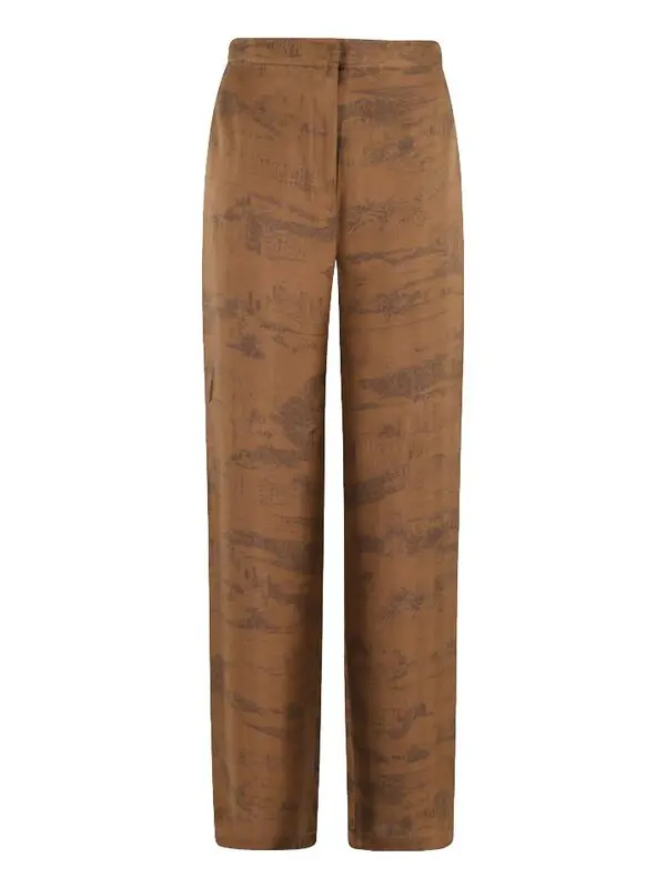 Max Mara Mstvasaio Pants With Print - Cioccolato