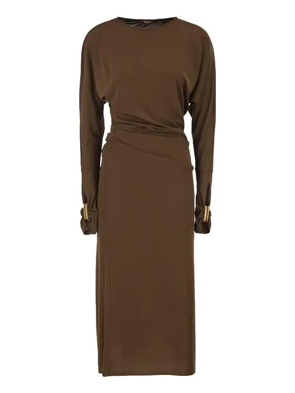 Max Mara Long Sleeve Draped Dress - Argilla
