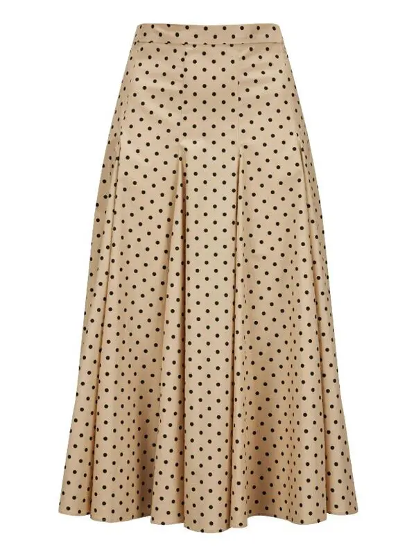 Max Mara Mstpanteon Polka Dot Midi Skirt - Coloniale