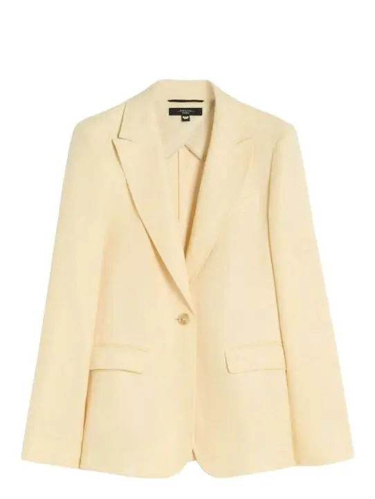 Max Mara Linen Blend Blazer - Yellow