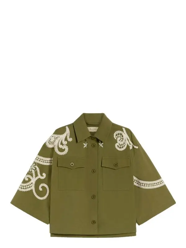 Max Mara Embroidered Shirt Jacket - Green