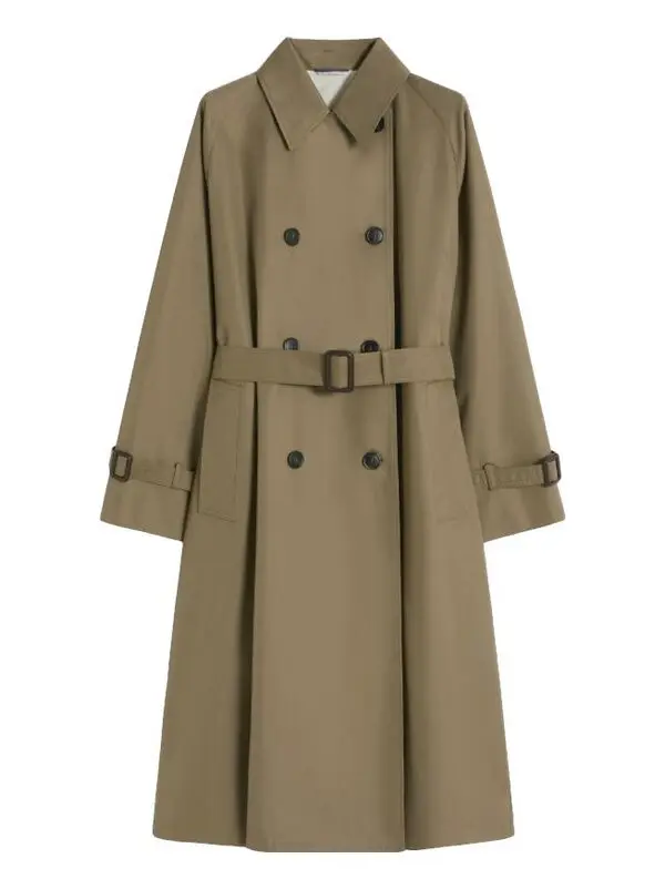 Max Mara Reversible Midi Trench Coat With Cape And Vent - Fango