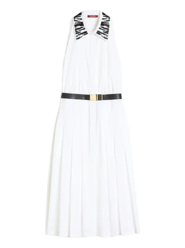 Max Mara Sleeveless Shirt Dress With Belt - White