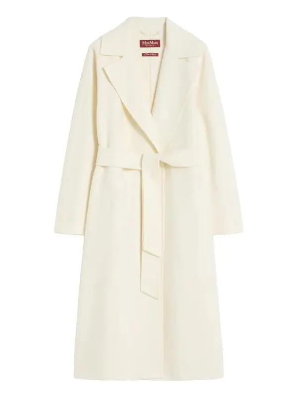 Max Mara Long Belted Wrap Coat - White
