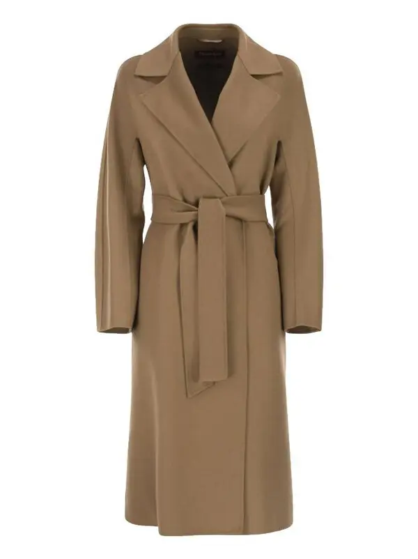 Max Mara Long Wrap Coat With Belt - Camel