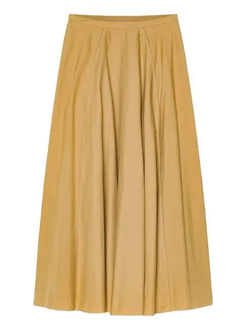 FORTE_FORTE Poplin Flared Skirt - Brown