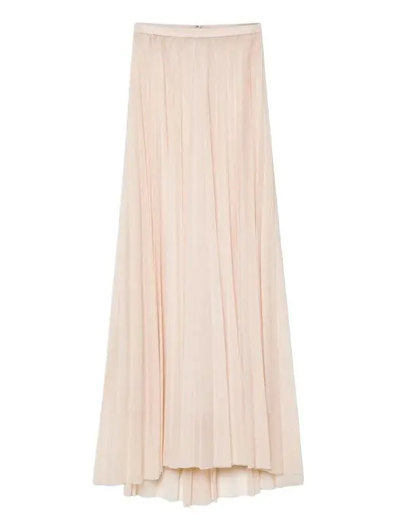 FORTE_FORTE Pleated Tulle Maxi Skirt - Nude