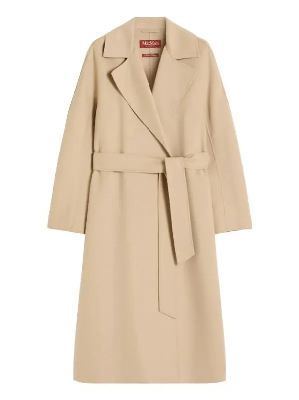 Max Mara Long Belted Wrap Coat - Sand