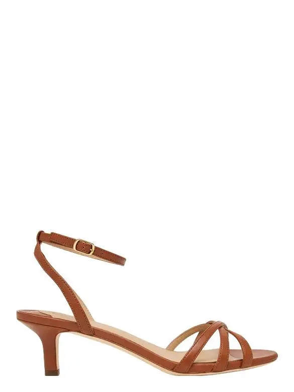 Ralph Lauren Kendyl Kitten Heel Sandals - Brown