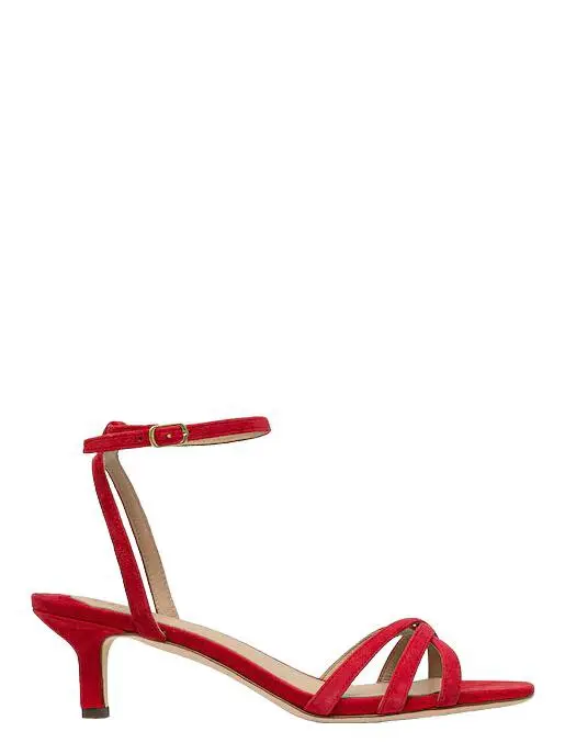 Ralph Lauren Kendyl Suede Sandals - Red