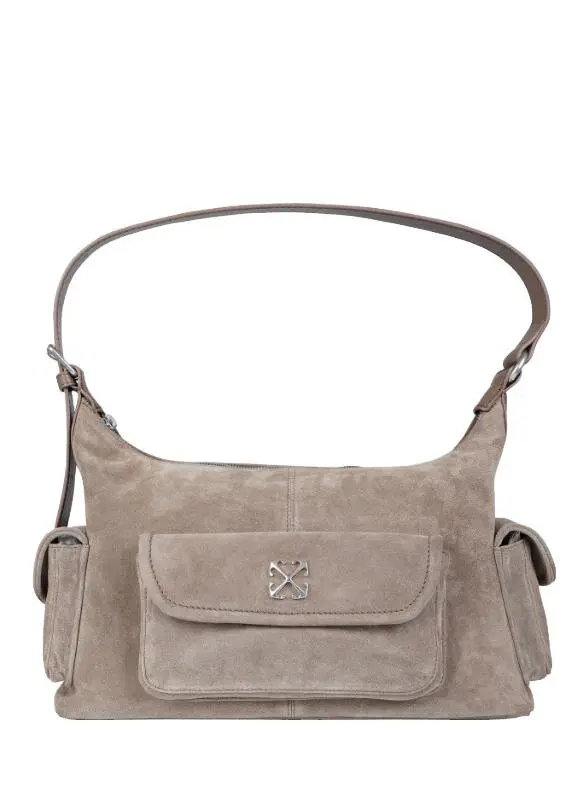 Off-White Suede Shoulder Bag - Brown