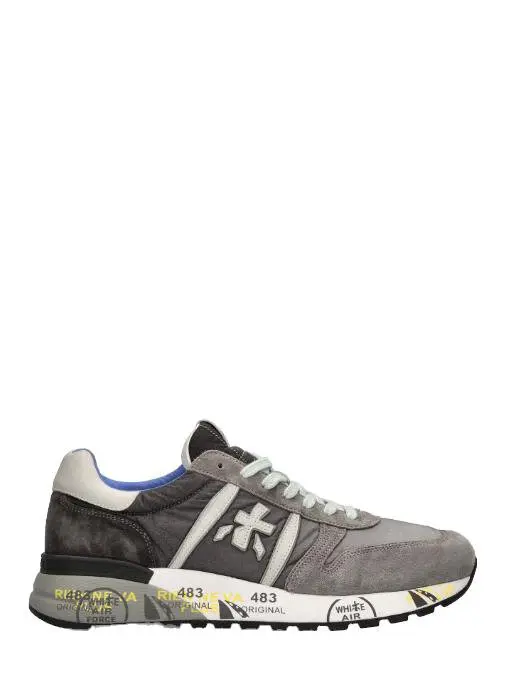 Premiata Lander Suede And Nylon Sneakers - Grey
